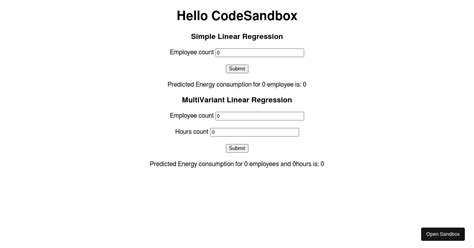 Linear Regression Codesandbox