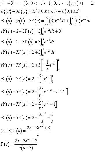 differential equations solved examples laplace transform of the piecewise function y 3y {3 0