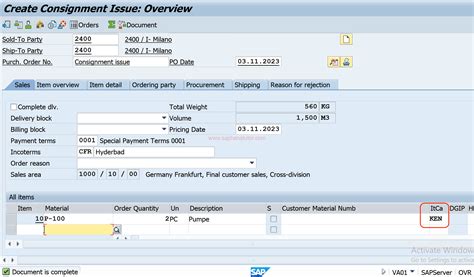 Understanding Consignment Issue In SAP SD