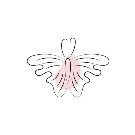 비행 나비 연속 선 그리기 프리미엄 벡터