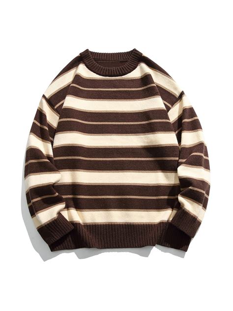 Vamtac Sweaters For Men Vintage Fall Grandpa Striped Sweater Women Knit
