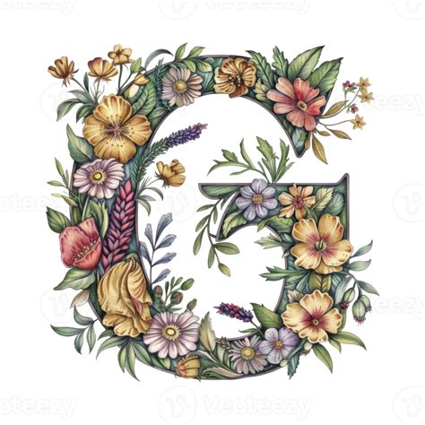 Floral Letter G Design 47492086 Png