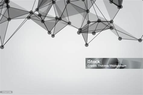 추상 낮은 폴리 라인 메쉬 흰색 점과 선을 연결하는 배경 기술 0명에 대한 스톡 벡터 아트 및 기타 이미지 0명 과학