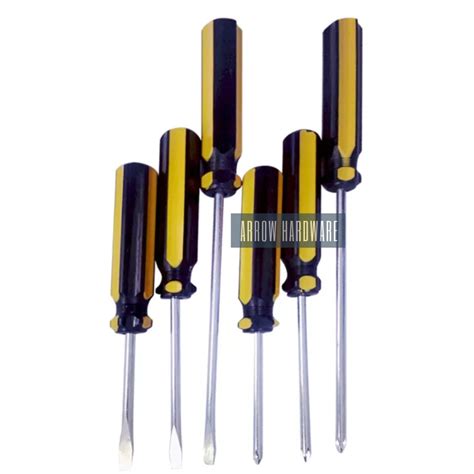 Screwdriver Set Steel Flat Screw Driver Philip Screw Tools 6pcs Arrow