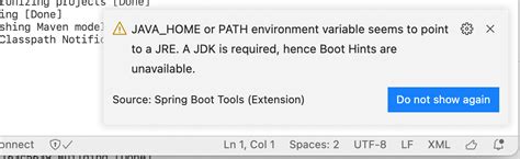 spring boot tools for vs code incorrectly misidentifies internal jdk