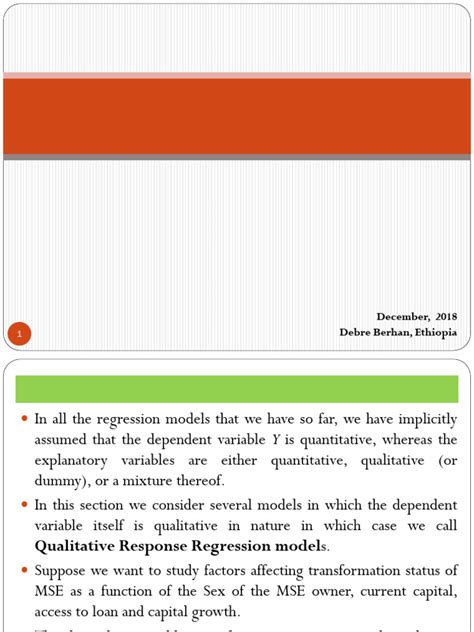 Regression With Qualitative Information Highlight On Binary Choice