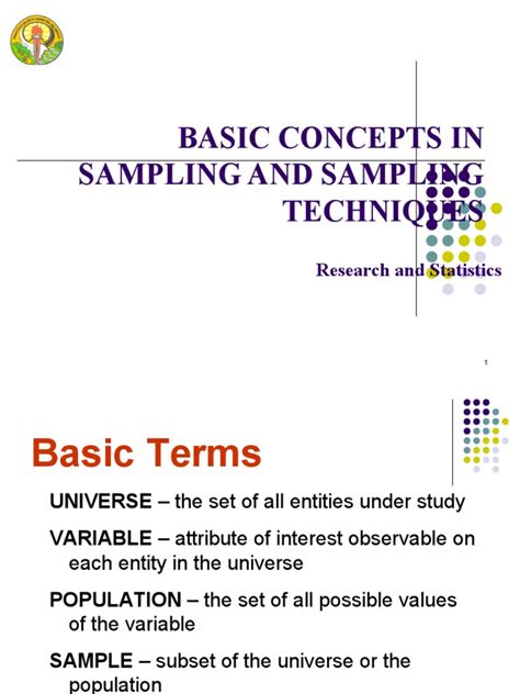basic concepts in sampling and sampling techniques pdf sampling