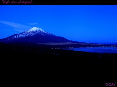 パノラマ台蒼く染まる夜明け①の夜景壁紙写真T REX