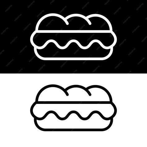 Icono De Sándwich Vector Icono De Comida Rápida Vector Premium