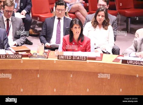 Un New York Usa 5th July 2017 Us Ambassador Nikki Haley In Un