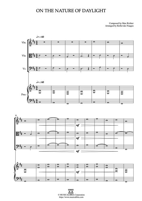 [quartet 악보] On The Nature Of Daylight 바이올린 비올라 첼로 피아노 실내악 앙상블 악보