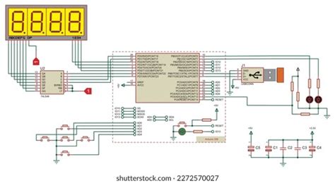 Connection Peripheral Devices Keyboard Lcd Display Stock Vector