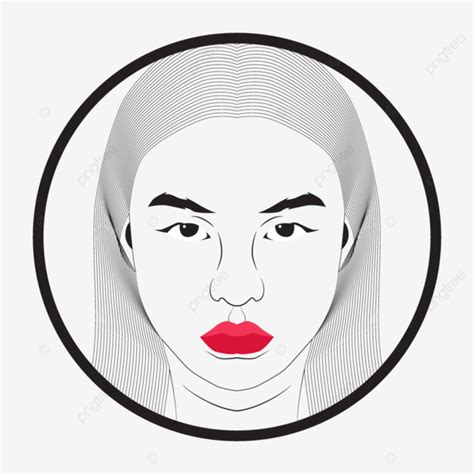 라인 아트 서클에서 추상 여자 얼굴 라인 아트 여자 얼굴 라인 아트 추상 라인 아트 Png 일러스트 및 벡터 에 대한