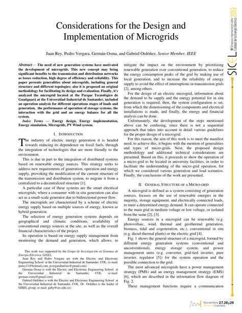 Pdf Considerations For The Design And Implementation Of Microgrids