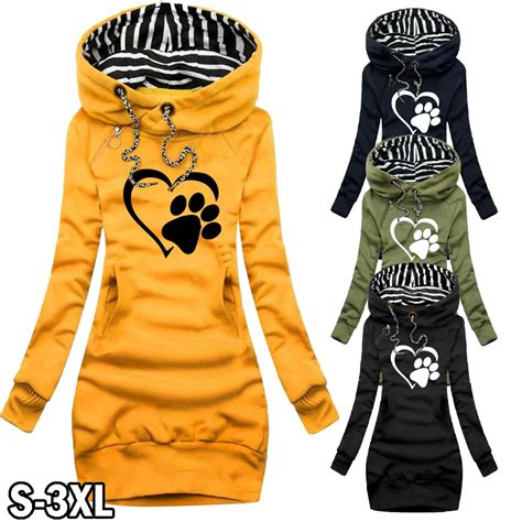 Autumn And Winter Women Hoodie Dress Fashion Long Sleeve Hoodie Casual