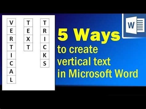 Easy Ways To Create Vertical Text In Microsoft Word In Vertical Text Words Text