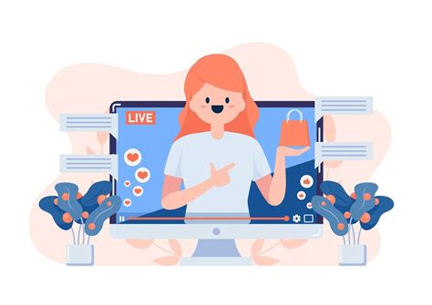 Premium Vector Woman Review Or Selling Her Product Through Live