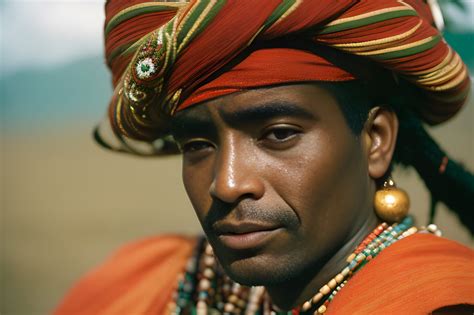Portrait Of A Tribal Member In Mauritius Viarami