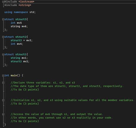 Solved Include Include Using Namespace Std Struct Struct Chegg