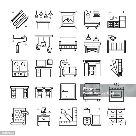 室內設計線圖示向量圖形及更多廚房圖片 廚房 Television Stand 住宅廚房 Istock