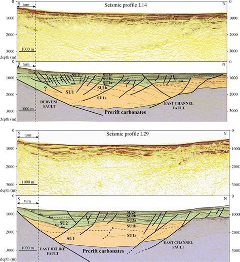 Un Interpreted And Interpreted Complete Seismic Lines L14 A And L29