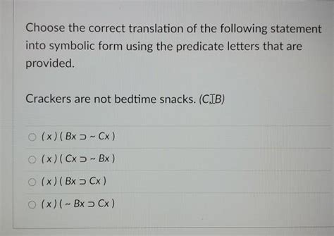 solved choose the correct translation of the following