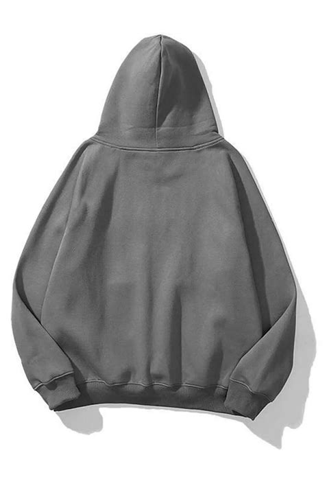 Noflen Unisex Antrasit Essentials Baskılı Oversize Sweatshirt Hoodie