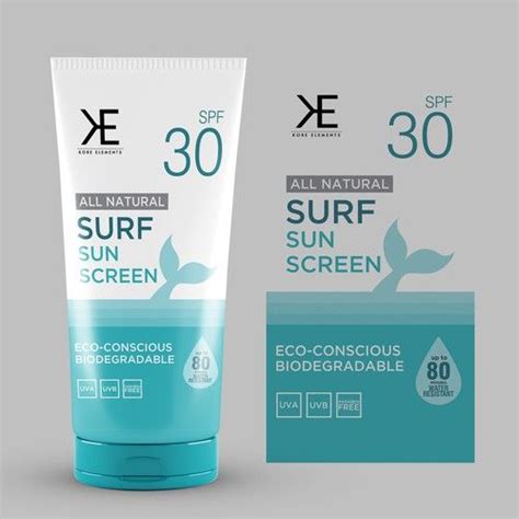 New Sustainable Sunscreen Company Needs Surf Style Label Product Packaging Contest