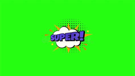 Pow Text Animation With Comic Style On Green Screen Background Stock Video Video Of Concept
