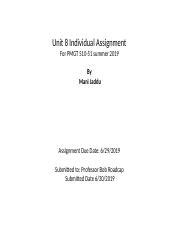 Unit-8 Individual assignment.docx - Unit 8 Individual Assignment For ...