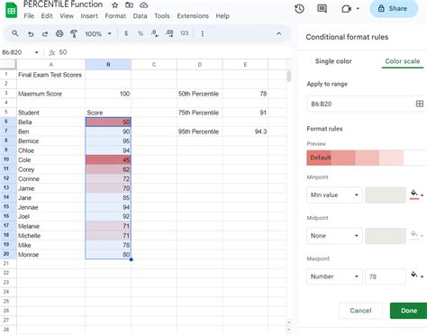 What S The Percentile Function In Google Sheets