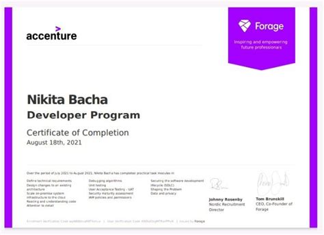 Nikita Bacha On Linkedin Internship Coding Experience Developer Forage Accenture Connection