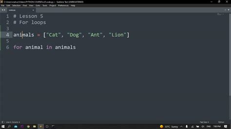 Ep5 For Loops In Python Python Basics Course Youtube