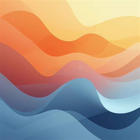 Abstract Gradient Waves In Orange And Blue Tones Stock Illustration Illustration Of Blue