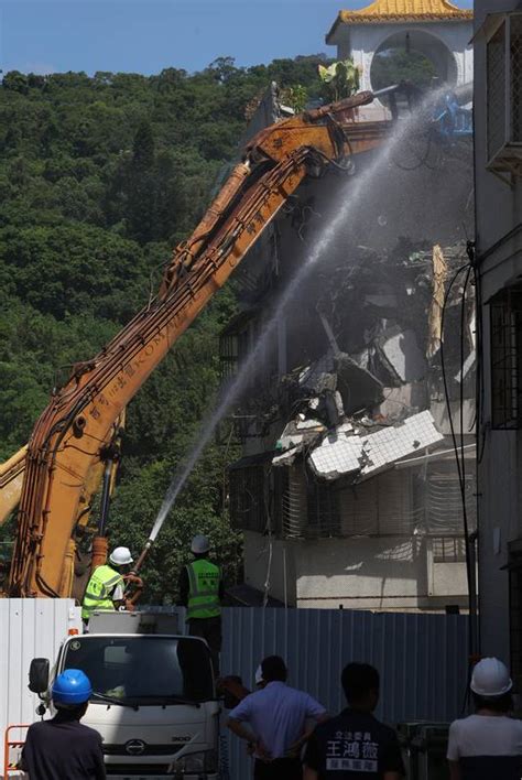 大直街塌陷民宅啟動拆除（3）圖 中央通訊社 Line Today