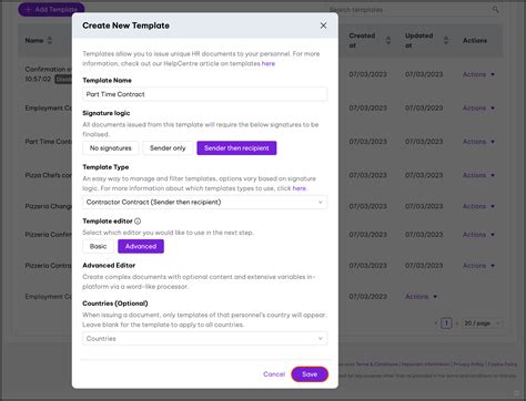 Using The Advanced Template Editor Hr Web Platform Employment Hero