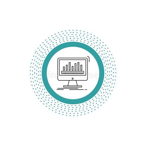 Analytics Processing Dashboard Data Stats Line Icon Vector