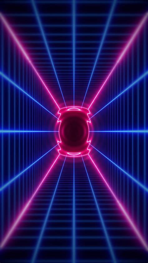 Vertical Video Retro Futuristic Cyberpunk Grid Motion Background With
