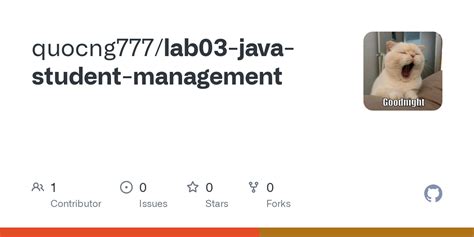 GitHub Quocng777 Lab03 Java Student Management