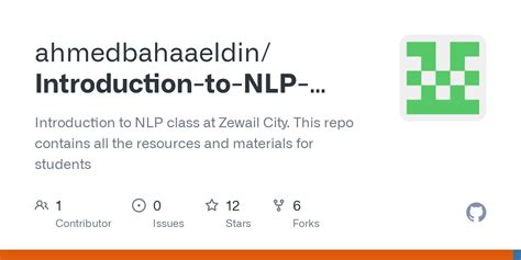 Github Ahmedbahaaeldin Introduction To Nlp Class Introduction To Nlp Class At Zewail City