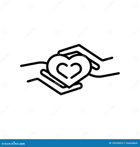 Charity Icon Vector Isolated On White Background Charity Sign Thin