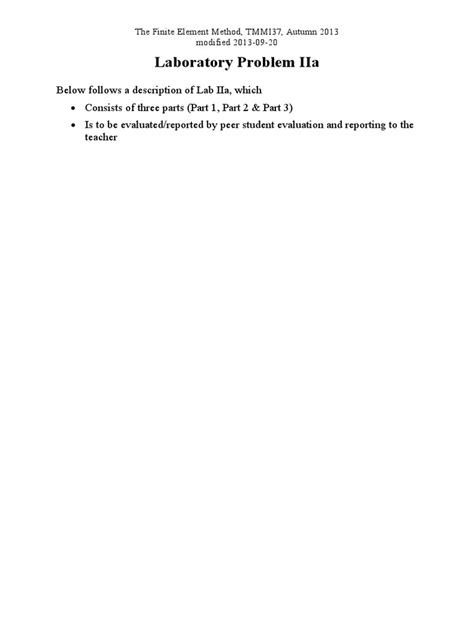 Ansys Workbench Lecture Notes Pdf Finite Element Method Stress