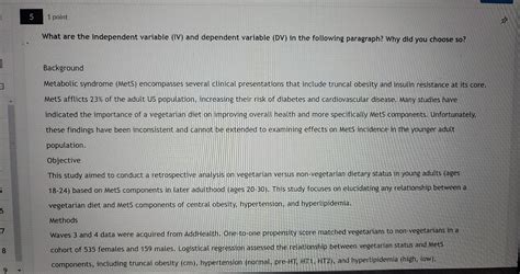 Solved What Are The Independent Variable Iv And Dependent