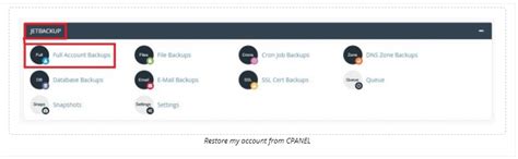 Restore My Account From CPANEL Help Buzinessware