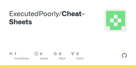 Github Executedpoorlycheat Sheets