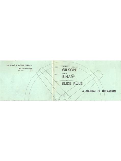 Gilson Slide Rule Circular Manual Of Operation Pdf Logarithm