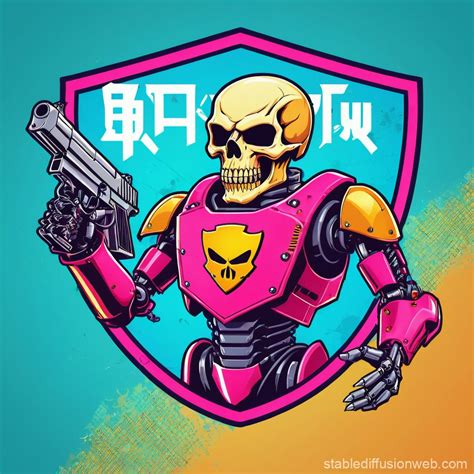 Robot Skull Logo Design Stable Diffusion Online
