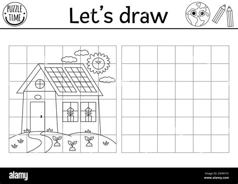 Draw The House Complete The Picture Vector Ecological Drawing