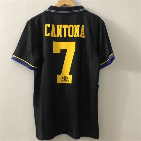 1993 94 Man Utd Black Soccer Jersey Manchester United 1994 Cantona
