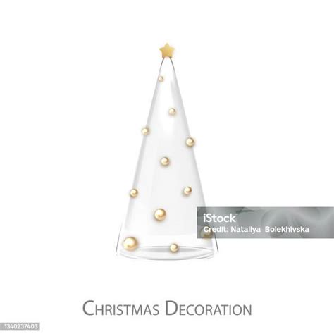 황금 크리스마스 공과 별 독점 우아한 투명 스파클링 유리 크리스마스 트리 카드 및 초대에 대한 그림입니다 메리 크리스마스와 행복한 새해 2022 크리스마스 장식 12월에